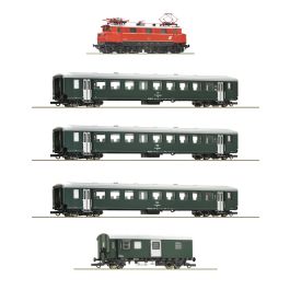 Roco 61494.A - Set di 5 pezzi: Locomotiva elettrica 1670.27 con treno ...